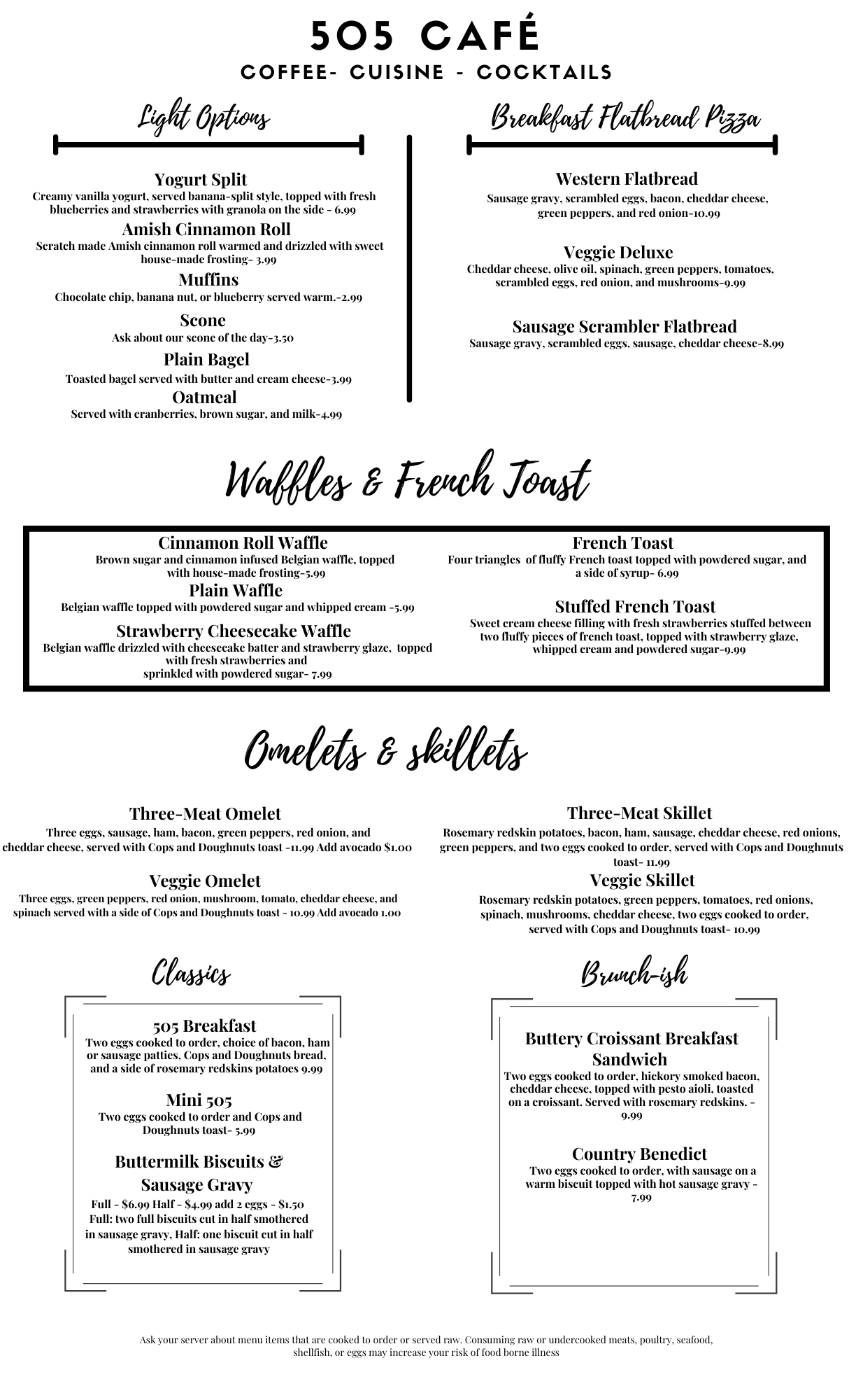 Menu - The 500 District