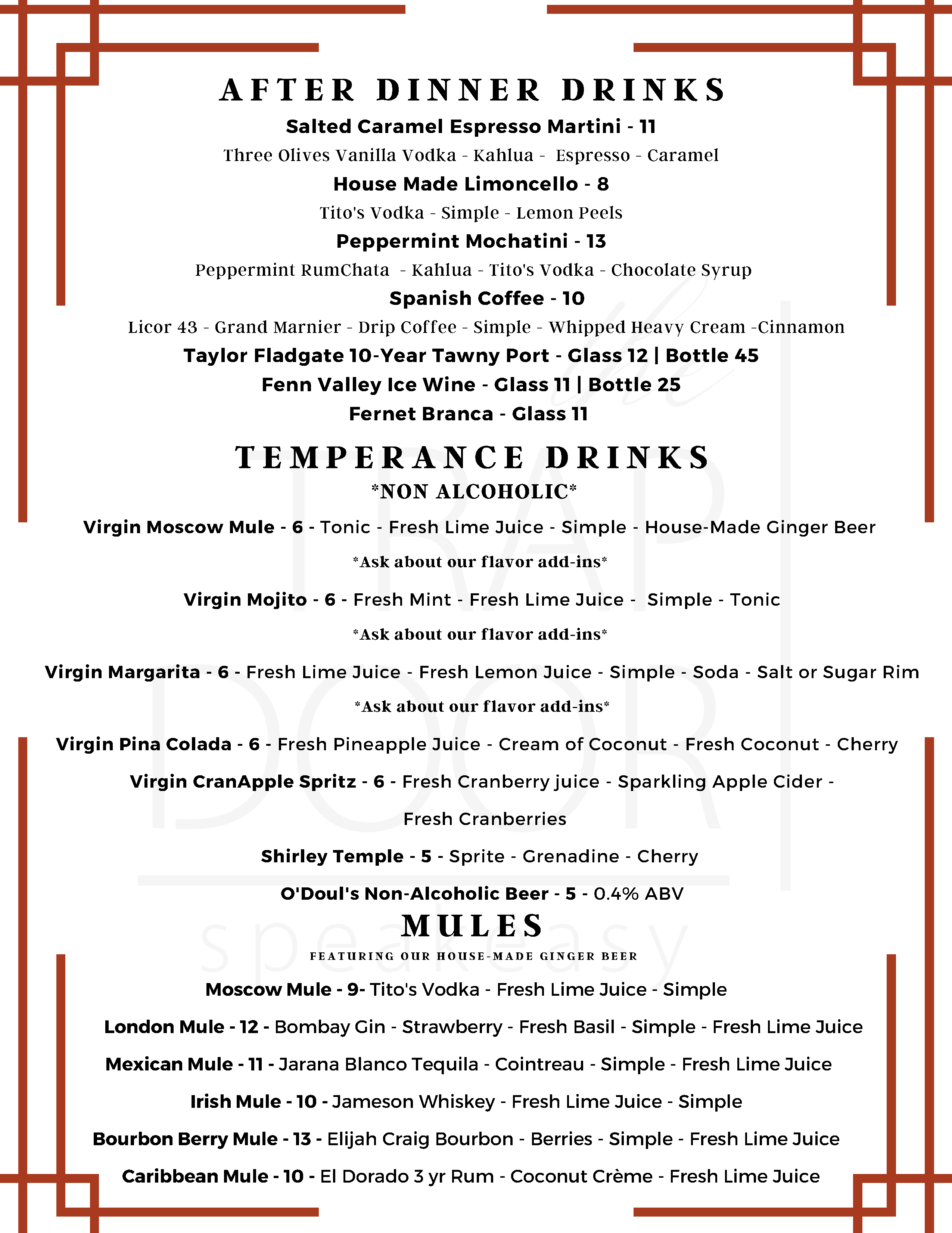 Menu - The 500 District