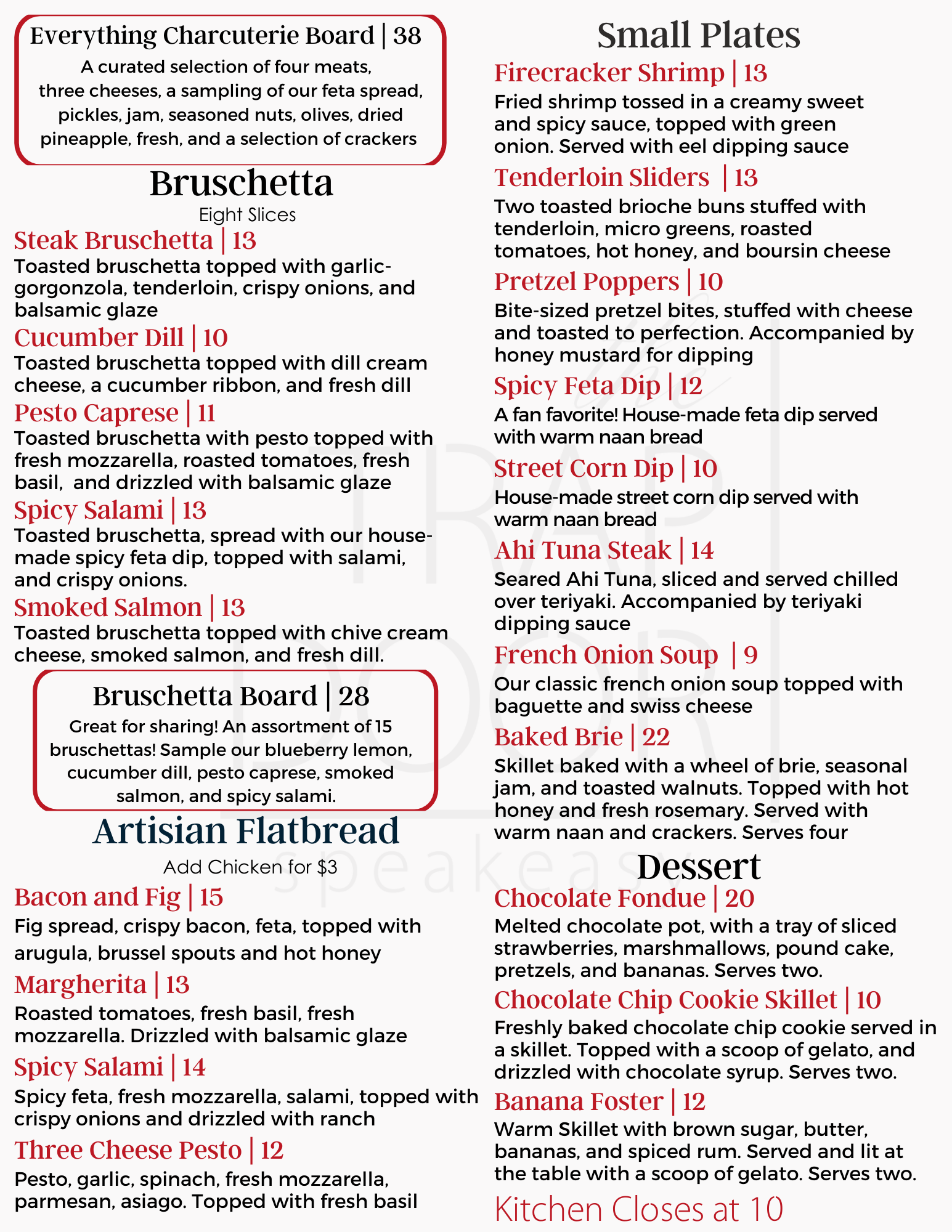 Menu - The 500 District